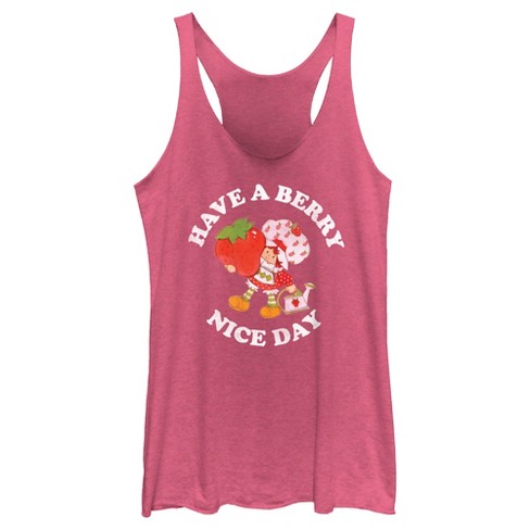 Women's Strawberry Shortcake Berry Nice Day Racerback Tank Top - Pink ...