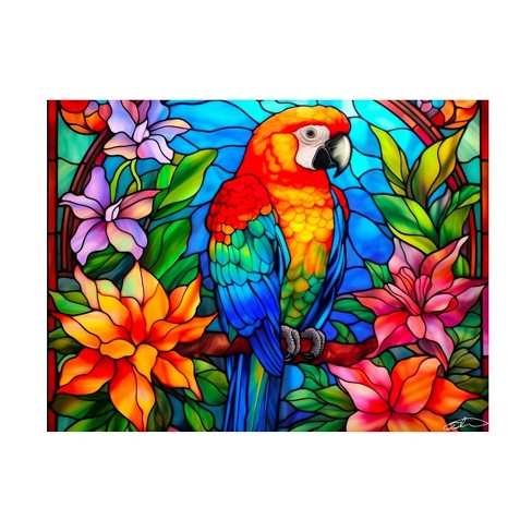 Trademark Fine Art - Stewart Tropical Parrot Canvas Art - 19 X 14 : Target