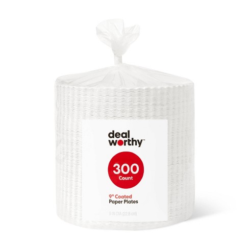 Coated Disposable Paper Plates 9" - 300ct - Dealworthy™ : Target