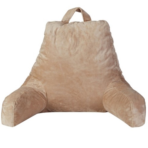 Cheer Collection Backrest Reading And Tv Pillow With Armrest - Taupe ...