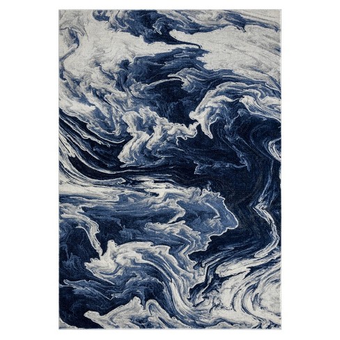 Luxe Weavers Marble Abstract Clouds Area Rug,blue,5'x7' : Target