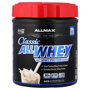 ALLMAX CLASSIC ALLWHEY®, 100% Whey Protein Source, Vanilla, 0.9 lbs ...