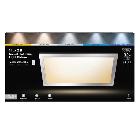 Feit Electric 2 In. H X 24 In. W X 12 In. L Brushed Nickel Led Flat ...
