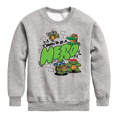 Boys' Teenage Mutant Ninja Turtles Mutant Mayhem Born To Be A Hero Graphic Long Sleeve Fleece ...