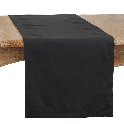 Saro Lifestyle Solid Color Everyday Table Runner, Black, 16" X 72" : Target
