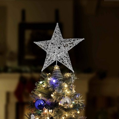 Ornativity Glittered Star Tree Topper - Silver : Target