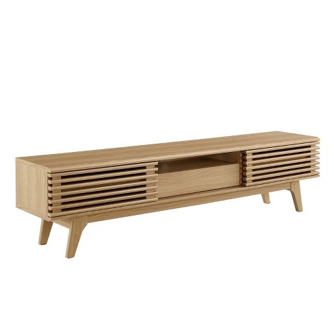 Modway Render Tv Stand For Tvs Up To 78" Oak: Mid-century Modern ...