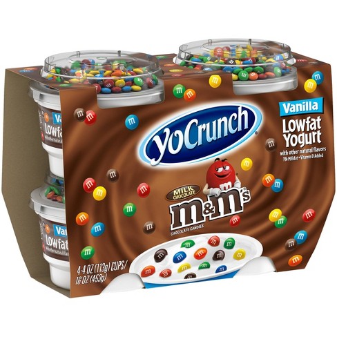 Yocrunch Low Fat Vanilla With M&ms Yogurt - 4ct/4oz Cups : Target