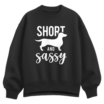 Women's - Instant Message - Dachshund Short and Sassy Oversized Fleece ...