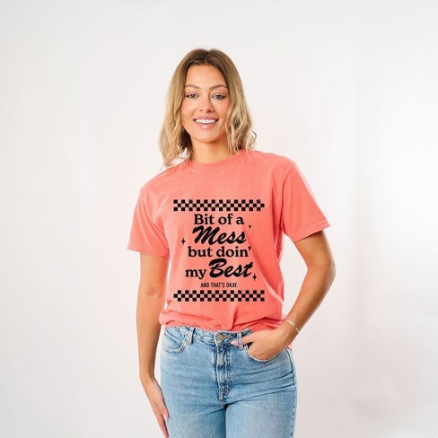 Simply Sage Market Women's A Bit Of A Mess Short Sleeve Garment Dyed ...