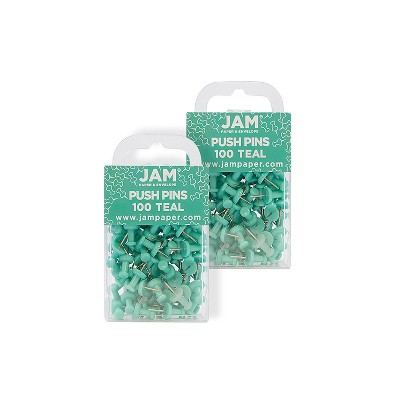 Jam Paper Colored Pushpins Teal Push Pins 2 Packs Of 100 22432067a : Target