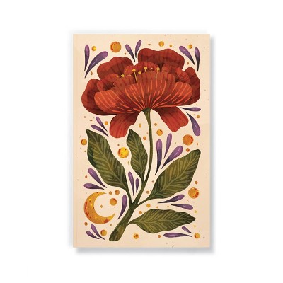 Denik 240pg Blank Notebook 8.25"x5.75" Burgundy Bloom With Carmel ...
