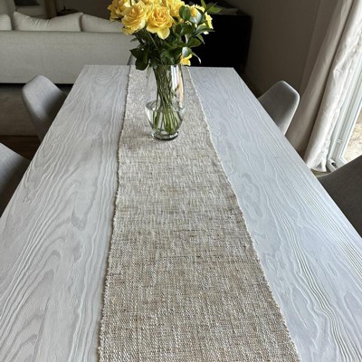 90" X 20" Ramie Table Runner Natural - Threshold™ : Target
