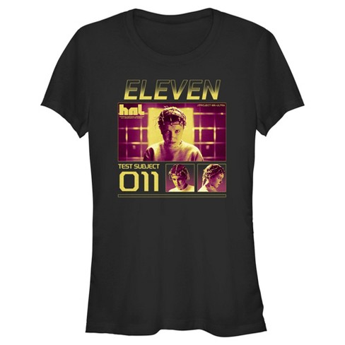 Juniors Womens Stranger Things Test Subject Eleven T-shirt - Black ...