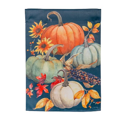 Painted Fall Pumpkins Garden Suede Flag : Target