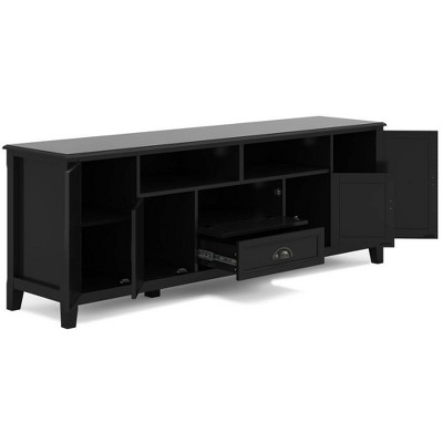 Wyndenhall 72" Portland Tv Stand For Tvs Up To 80" Black: Traditional ...