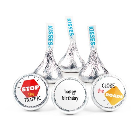 100ct Construction Birthday Candy Party Favors Hershey's Kisses Milk ...