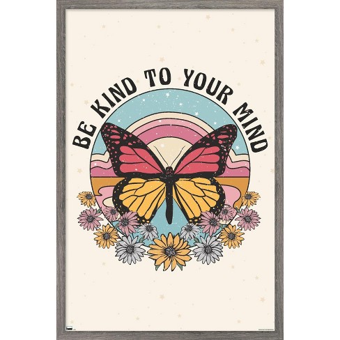 Trends International Be Kind To Your Mind Framed Wall Poster Prints ...