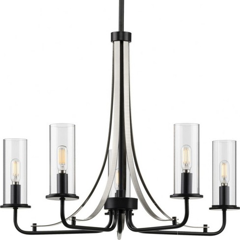 Progress Lighting, Riley Collection, 5-light Chandelier, Brushed Nickel ...