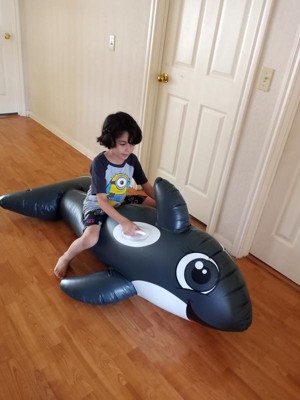 Poolmaster Jumbo Whale Rider Inflatable Swimming Pool Float - Gray ...