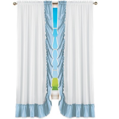 Collections Etc Ruffled Edge Lace Trim Window Curtain Drapes, Single ...