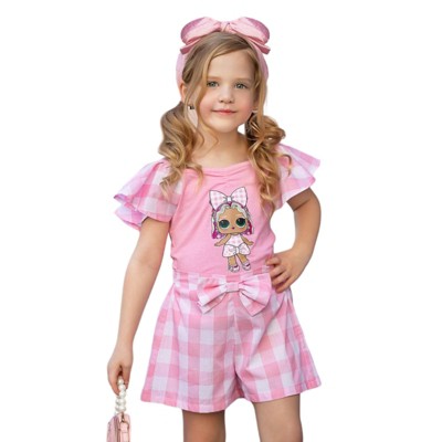 L.o.l. Surprise! X Mia Belle Girls Cheery Cherry Gingham Short Set Mia ...