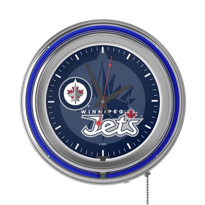 Winnipeg Jets Watermark Retro Neon Wall Clock : Target