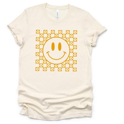 Simply Sage Market Women's Mustard Smiley Face Short Sleeve Graphic Tee ...