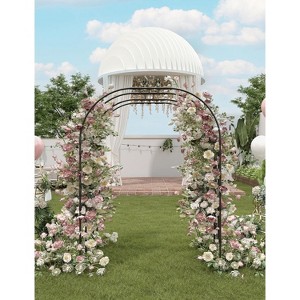 7.2FT Garden Dome Arch Trellis for Climbing Plants, Metal Arched Arbor ...