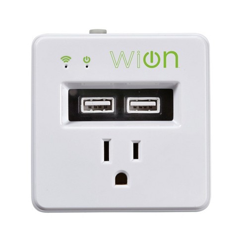 Wion 15 Amps Indoor Grounded Outlet Wifi Receptacle And 2 Usb Chargers ...