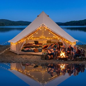 13.1ft Waterproof Glamping Bell Tent, 8-Person 4-Season Family Yurt ...