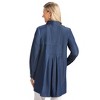 Collections Etc Stylish Back Pleated Button Front Long Sleeve Denim ...