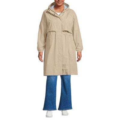 Lands' End Women's Plus Size Squall Packable Long Raincoat - 2x ...
