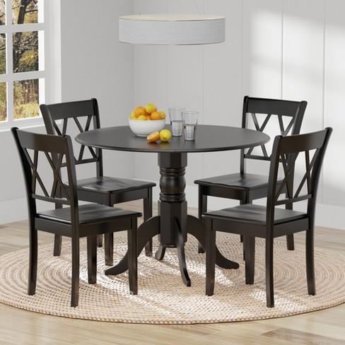 Glenwillow Home 5-pc - 42" Round Double Drop-leaf Dining Table + Double ...