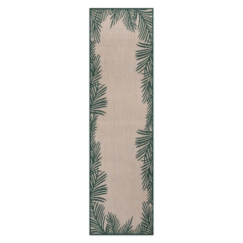 World Rug Gallery Tropical Floral Palm Leaves Textured Flat Weave ...