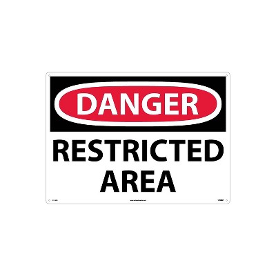 National Marker Danger Signs; Restricted Area 20x28 Rigid Plastic ...