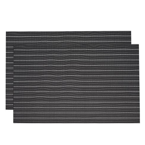 Unique Bargains Pvc Table Washable Woven Place Mat 2 Pcs Black : Target