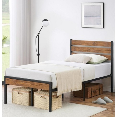 Whizmax Twin Size Modern Platform Bed Frame With Wood Headboard And ...