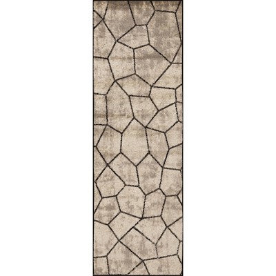 Contemporary Modern Geometric Cobblestone Indoor Runner Or Area Rug By ...
