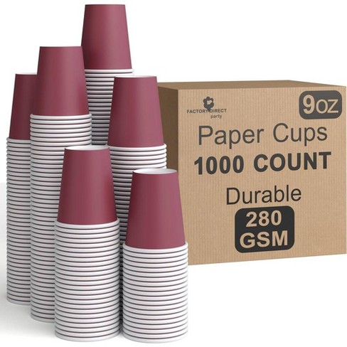 Crown Display 9 Oz. Disposable Coffee Cups Burgundy Paper Cups - 1000 ...