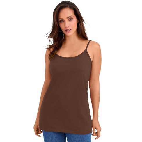Jessica London Women's Plus Size Stretch Cotton Cami - 30/32, Rich ...