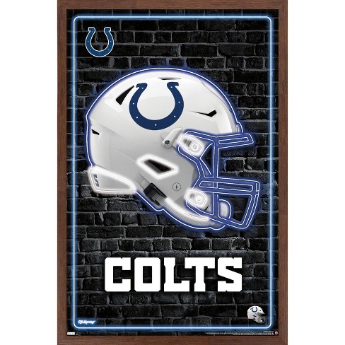 Trends International Nfl Indianapolis Colts - Neon Helmet 23 Framed ...