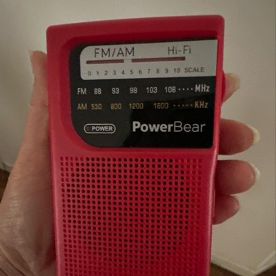Powerbear Portable Radio | Am/fm, 2aa Battery Operated With Long Range ...