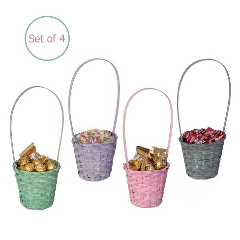 Wickerwise Set Of 4 Decorative Baskets In Assorted Colors - Perfect For ...