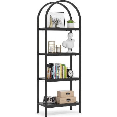 Tribesigns 70.8" 4-tier Open Arched Bookshelf, Black, 1pc : Target