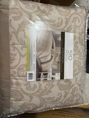 510 Design 8pc King Casey Embroidered Comforter Set Neutral: Microfiber ...