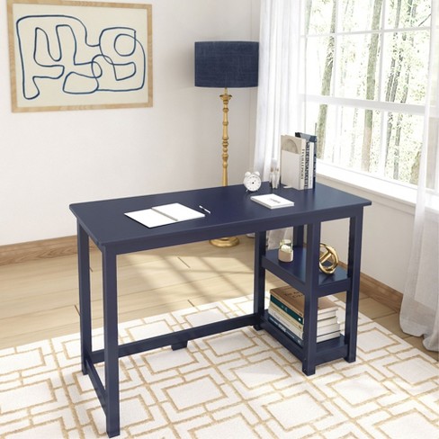 Plank+beam Computer Desk With Shelves, Simple Desk For Bedroom, Home ...