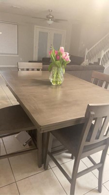 Set Of 5 Bridson Counter Height Dining Table And Barstools Gray ...