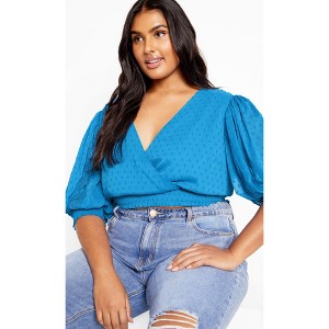 City Chic | Women's Plus Size Dee Top - Cornflower - 14w : Target