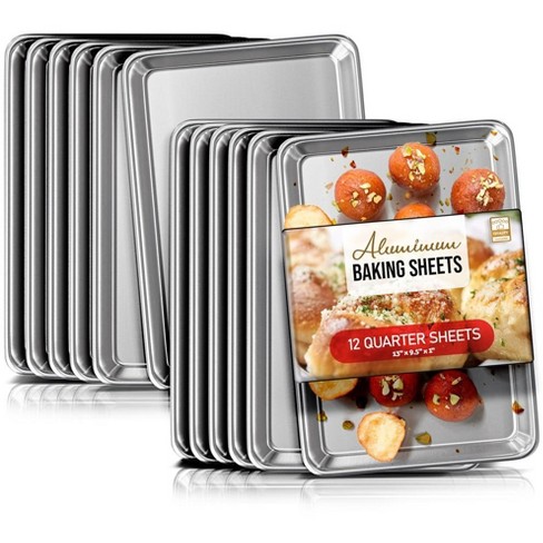 Joytable Aluminum Baking Sheet Set, 12 Pack Steel 9x13 Baking Pan ...